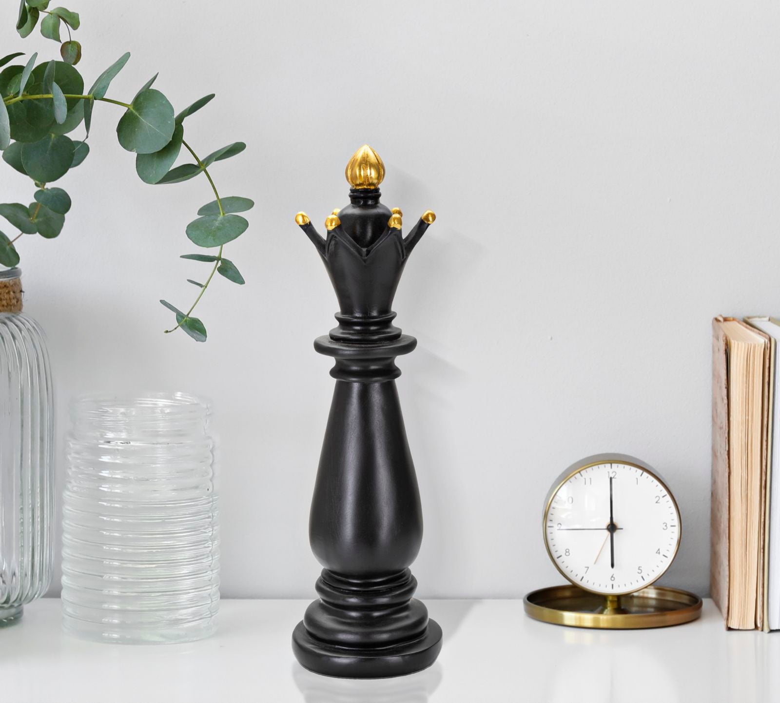 Chess piece Alfiere Black Gold 38cm Decorative figure Resin Modern